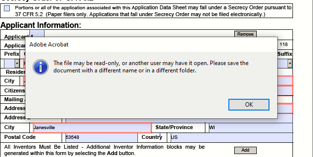 ACCESS DENIED for unmodified Adobe PDF file from same directory with ...