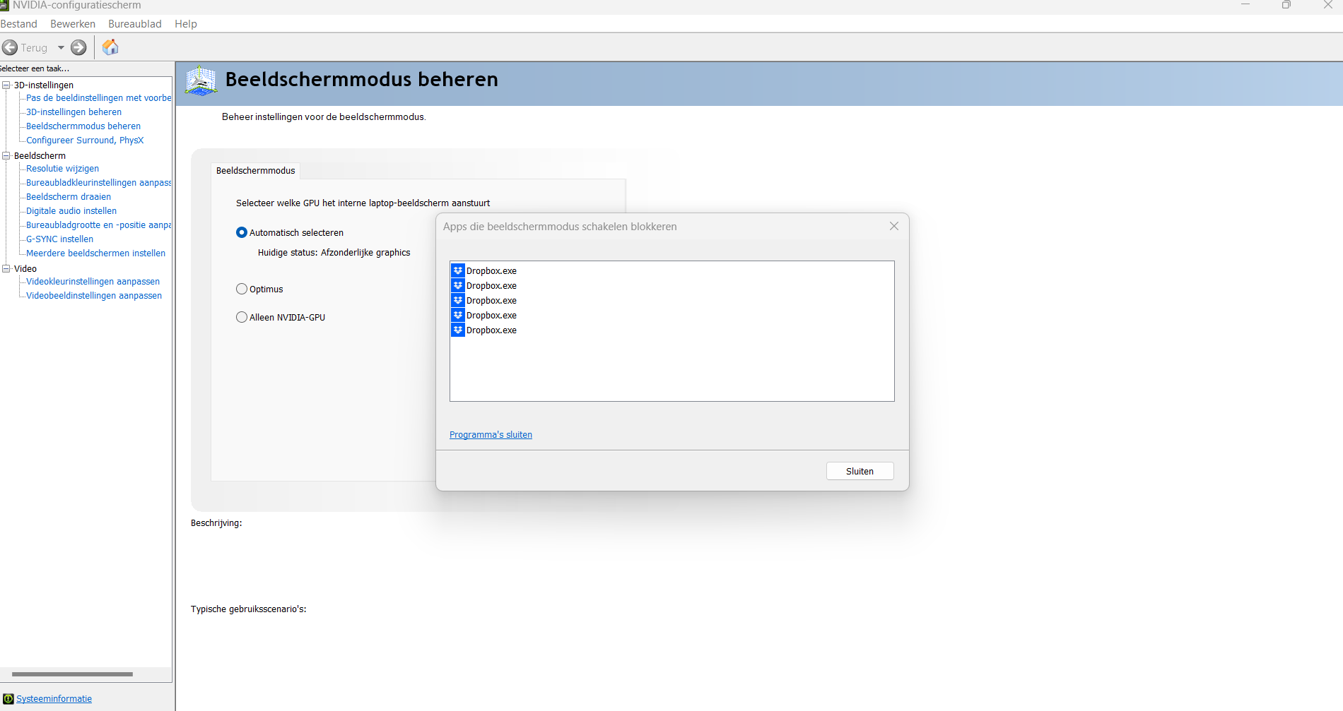 Dropbox preventing GPU to switch display mode | The Dropbox Community