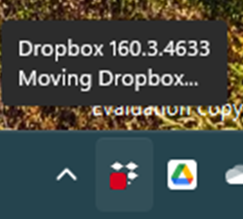 cannot click dropbox icon on taskbar | The Dropbox Community