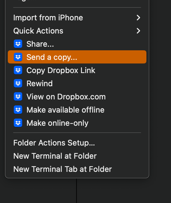 Can no longer copy folder link from Mac OS Finder | The Dropbox Community