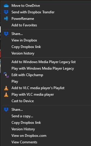Duplicate Dropbox Options in Context (Right Click) Menu - Windows 11 ...