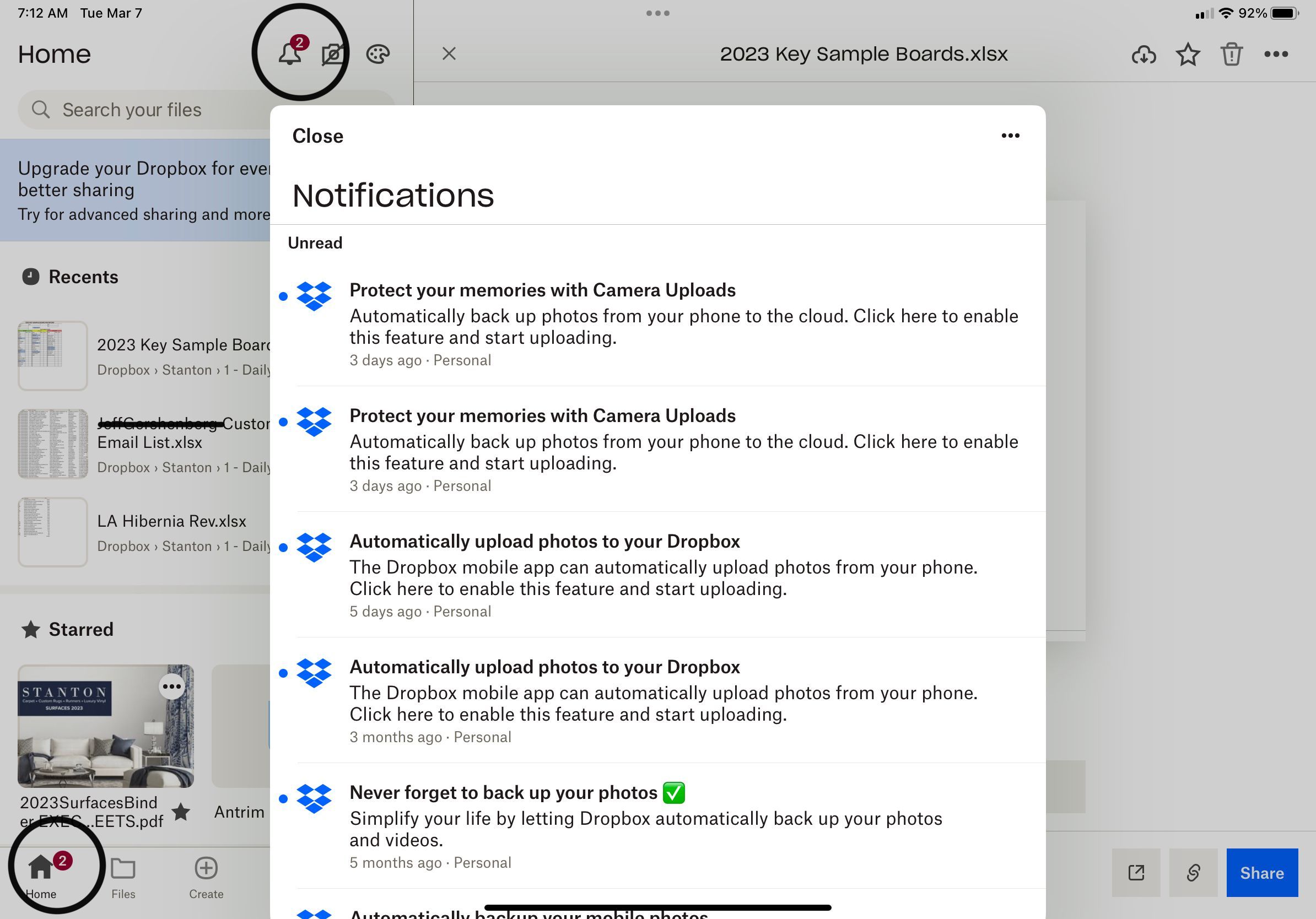 New message notifications will not go away | The Dropbox Community