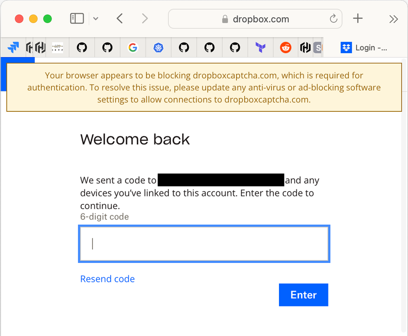 Dropbox captcha error | The Dropbox Community