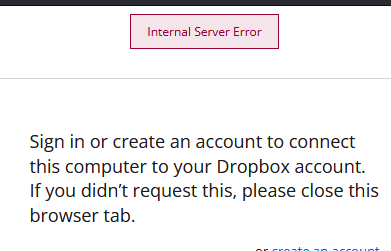 Internal Server Error trying to connect Dropbox and Ubuntu | The ...