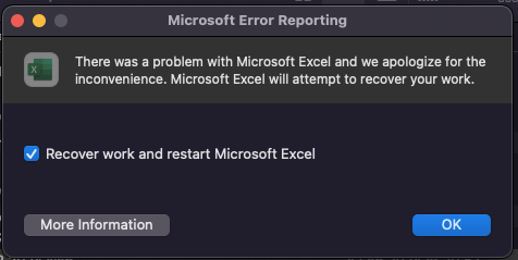 Cannot open excel files on my Mac, files aren't corrupt. | The Dropbox ...