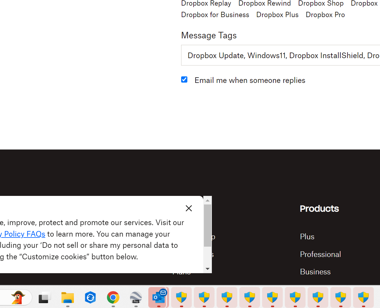 Dropbox update pop-up keeps re-appearing on Windows 11 | The Dropbox Community