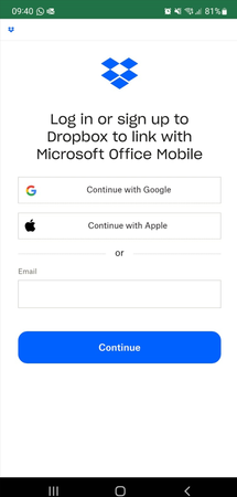Unable to open Excel files on Android Dropbox mobile app - Office login ...