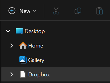The icon of the Dropbox folder appears to be a blank page in File ...