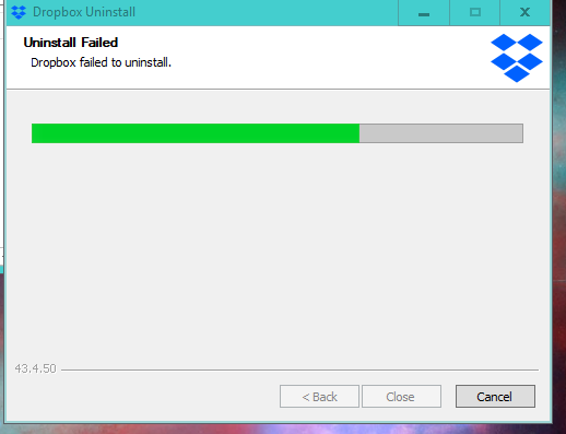 Dropbox failed to uninstall - desktop version | The Dropbox Community